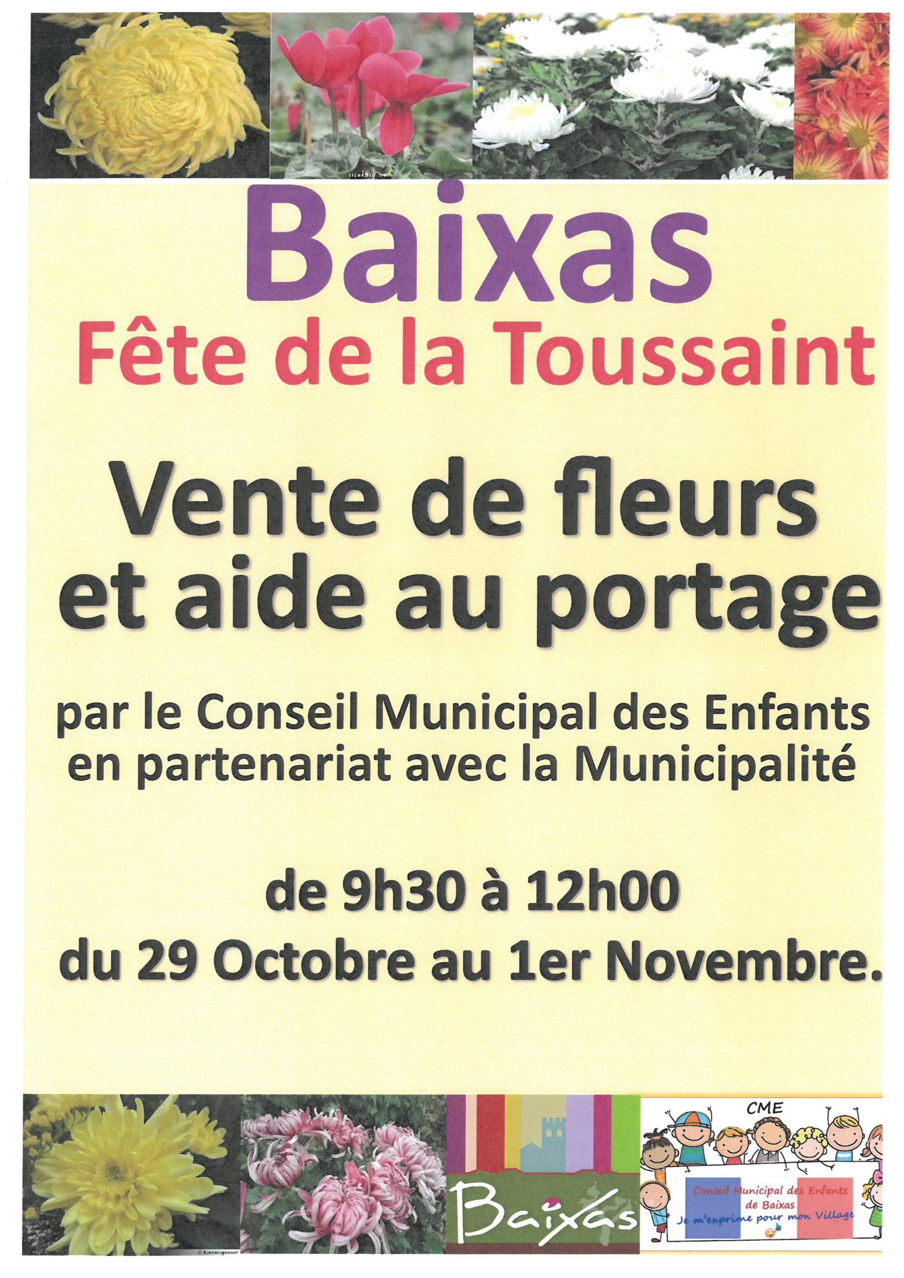 Toussaint : Vente de fleurs et aide au portage par le CME – Mairie de ... Toussaint : Vente de fleurs et aide au portage par le CME – Mairie de ...